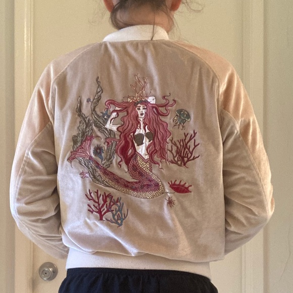 silence + noise | Jackets & Coats | Velvet Mermaid Bomber Jacket | Poshmark
